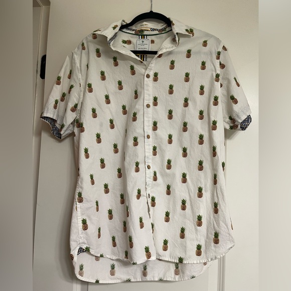 Cactus Man | Shirts | Mens Cactus Man Pineapple Short Sleeve Button ...